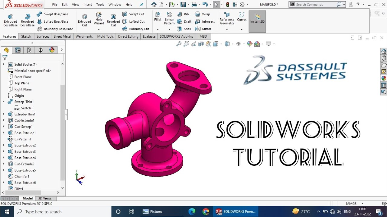 Solidworks Exercise 27 | Solidworks tutorial for beginners#solidworkstutorial #3ddesign #caddesign
