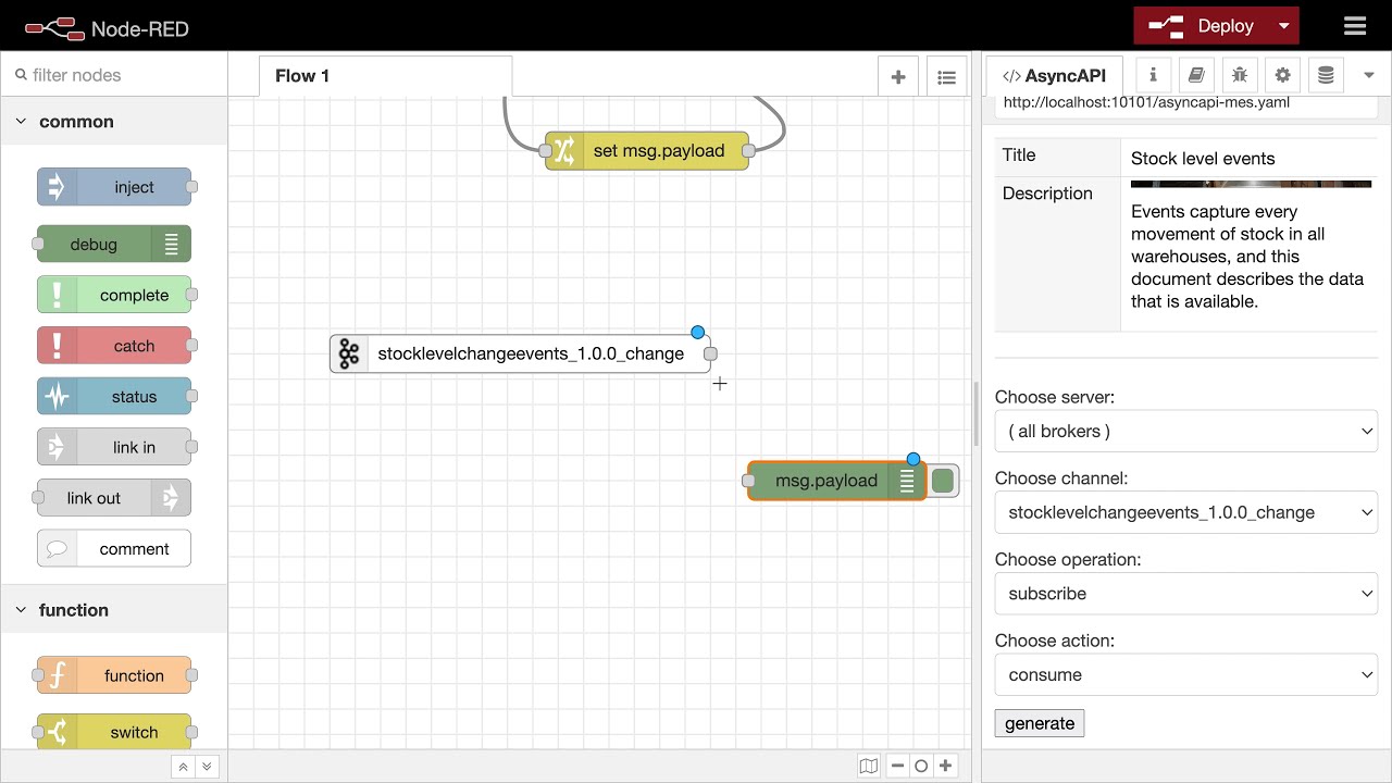 AsyncAPI plugin for Node-RED