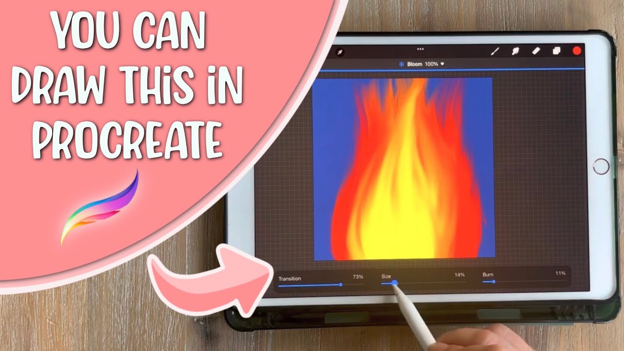 How to draw fire in Procreate