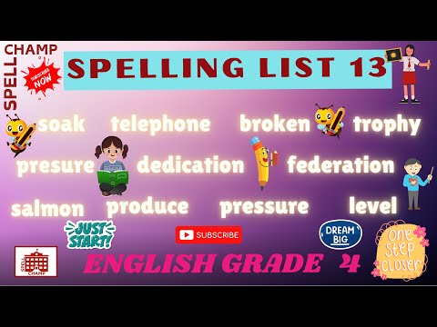English Grade 4 Spelling List 13