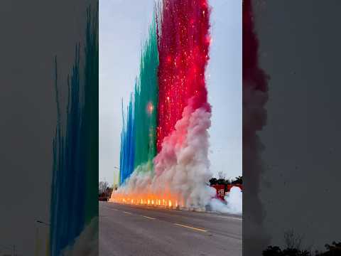 Daylight Colorful Smoke Wall #fireworks