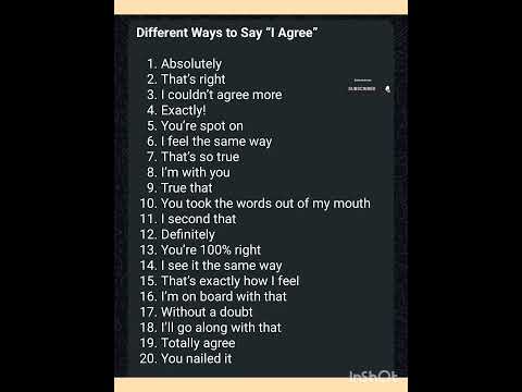 #Different Ways To Say Agree#