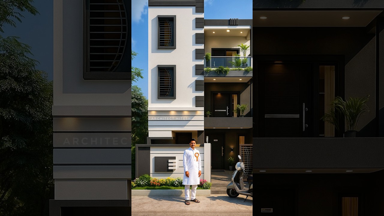 20x50 house design || 1000SQFT  front elevation luxury #2bhkhousedesign #ytshorts #housedesign