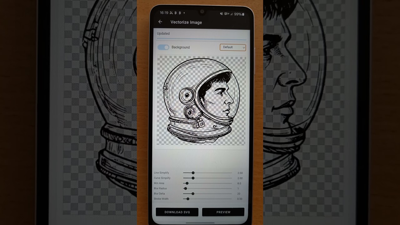 Converting an image to vector graphic with an Android app. #vectorgraphics #illustration#svg