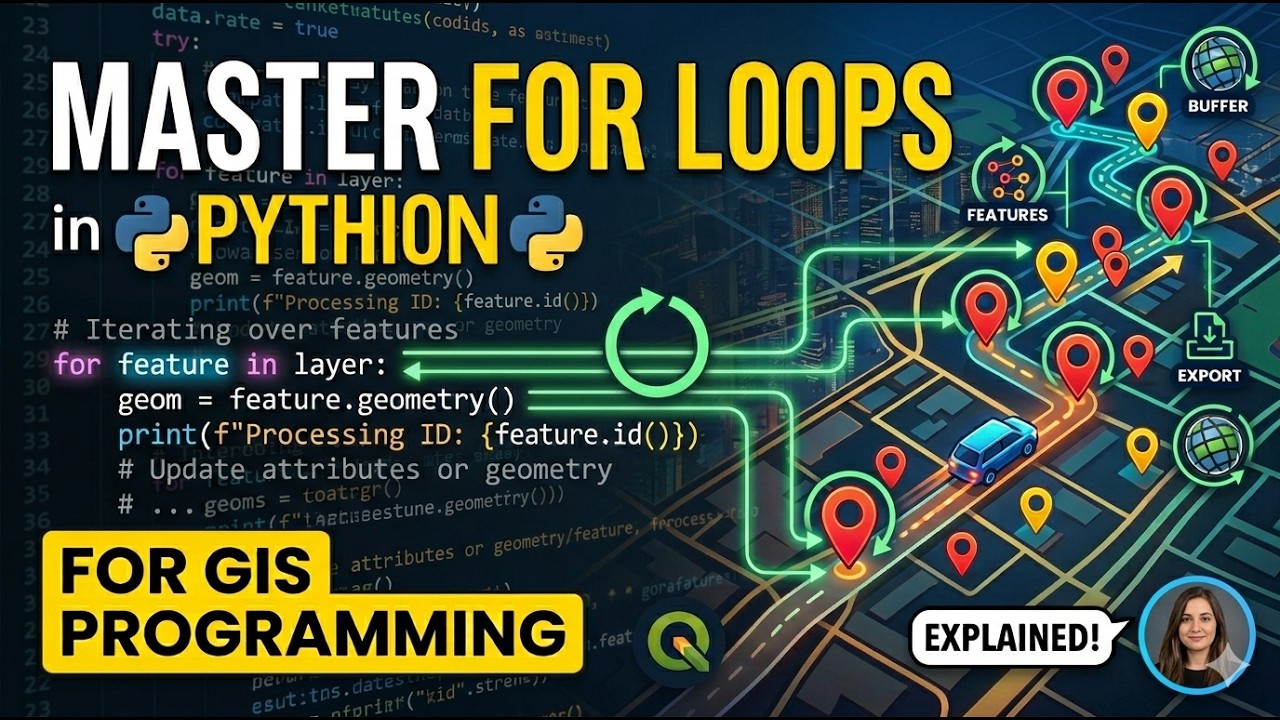 Python Basics for GIS Programming #11- Looping Statements Part 1 | For Loop | Examples, Use Cases