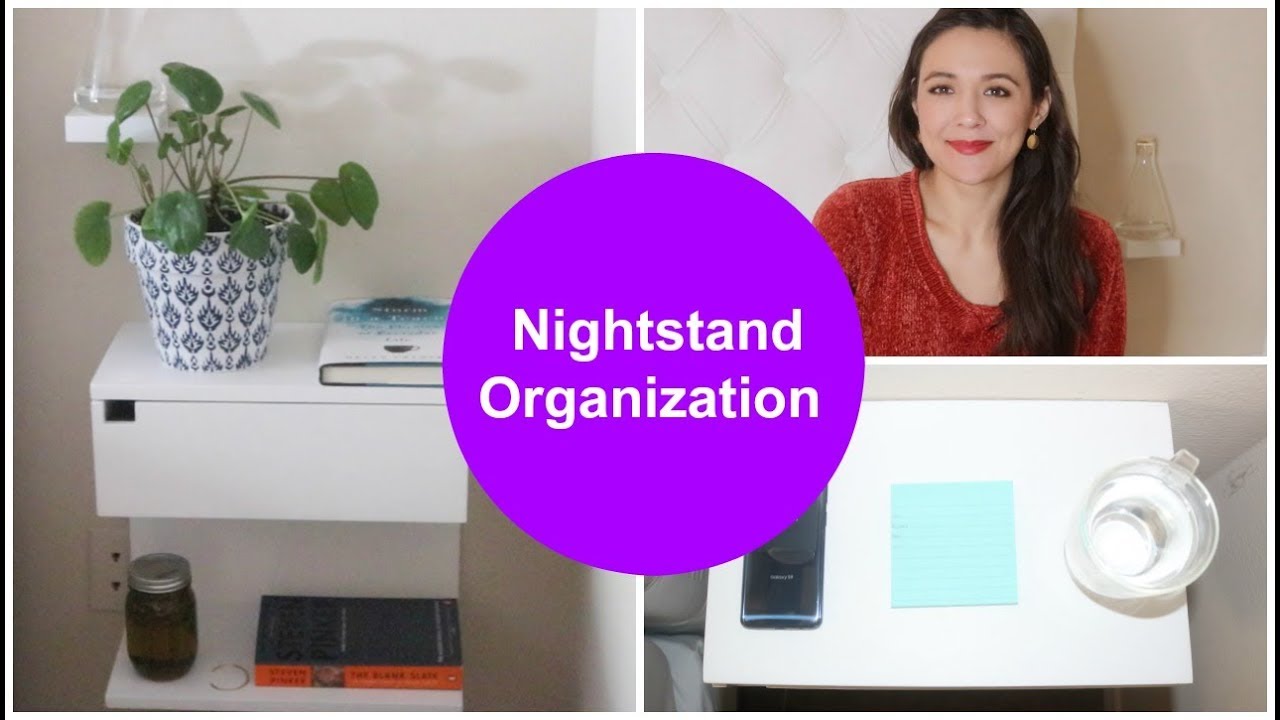 Decluttered Floating Nightstand Organization