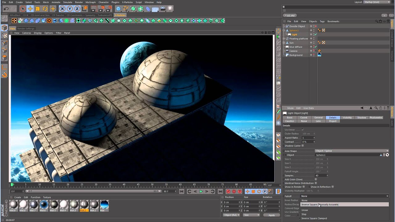 Cinema 4D Tutorial - Space Lighting - Part 3 - Light and Indirect Lighting