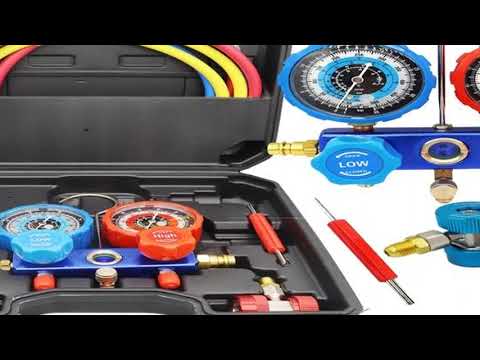 NEW Car Air Conditioning Pressure Manifold Gauge Hose Kit R22 R-410A R-134a R-404A Refrigerant Press