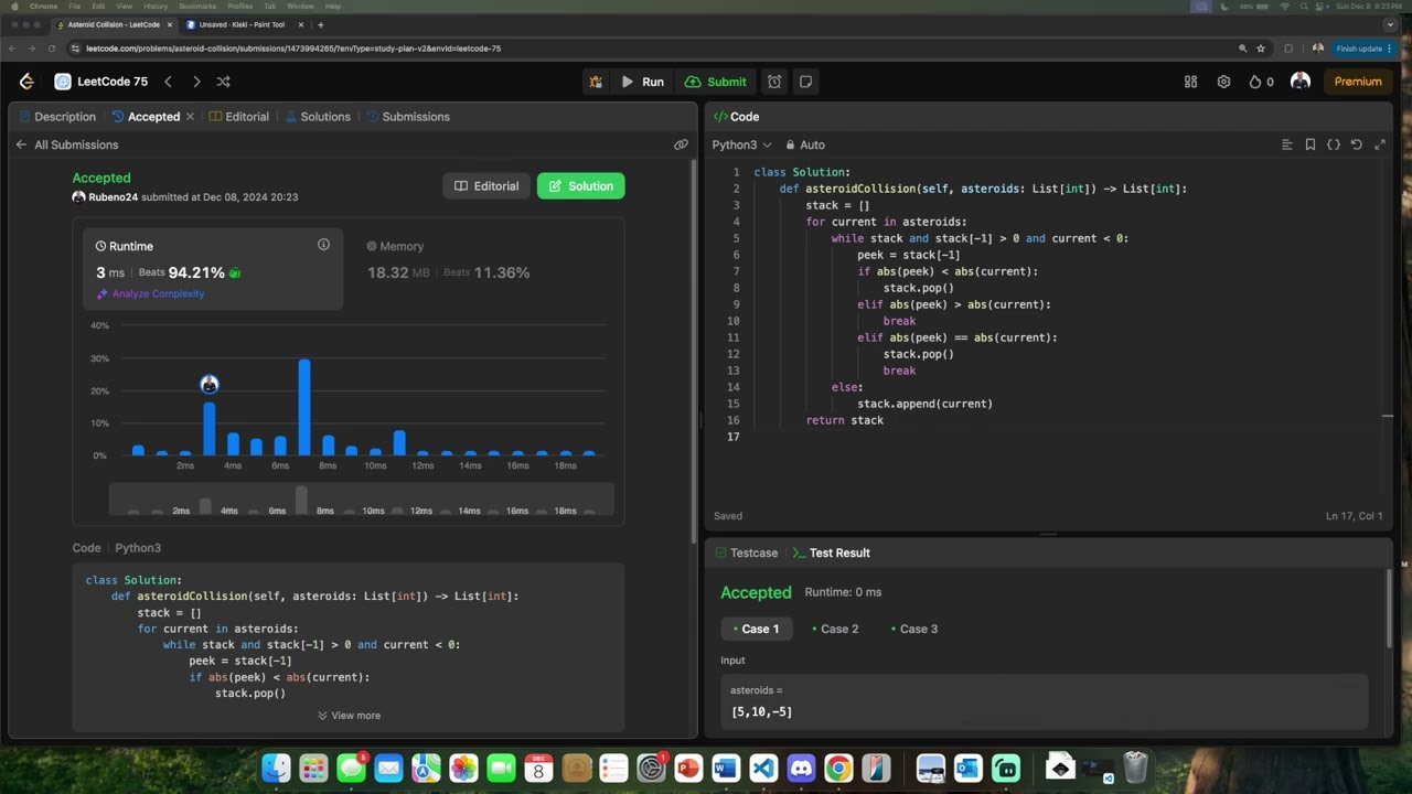 Asteroid Collision | Leetcode 735 | Python | Explained | Easy