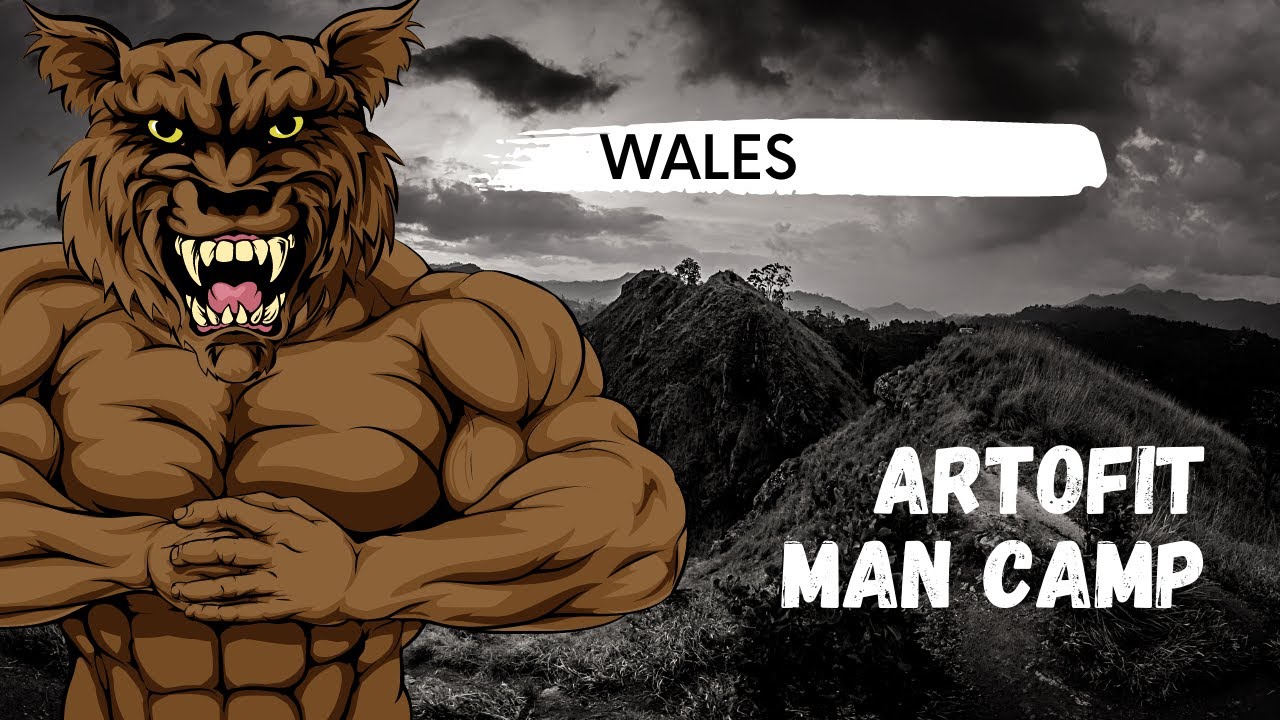 MAN CAMP IN WALES, OUTSIDE SAUNA  - TUG OF WAR , 17KM BAREFOOT