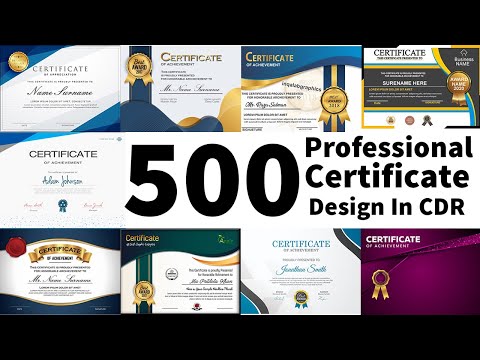 500 Professional Certificate Design Download For Corel Draw |English| |Corel Draw Tutorial|