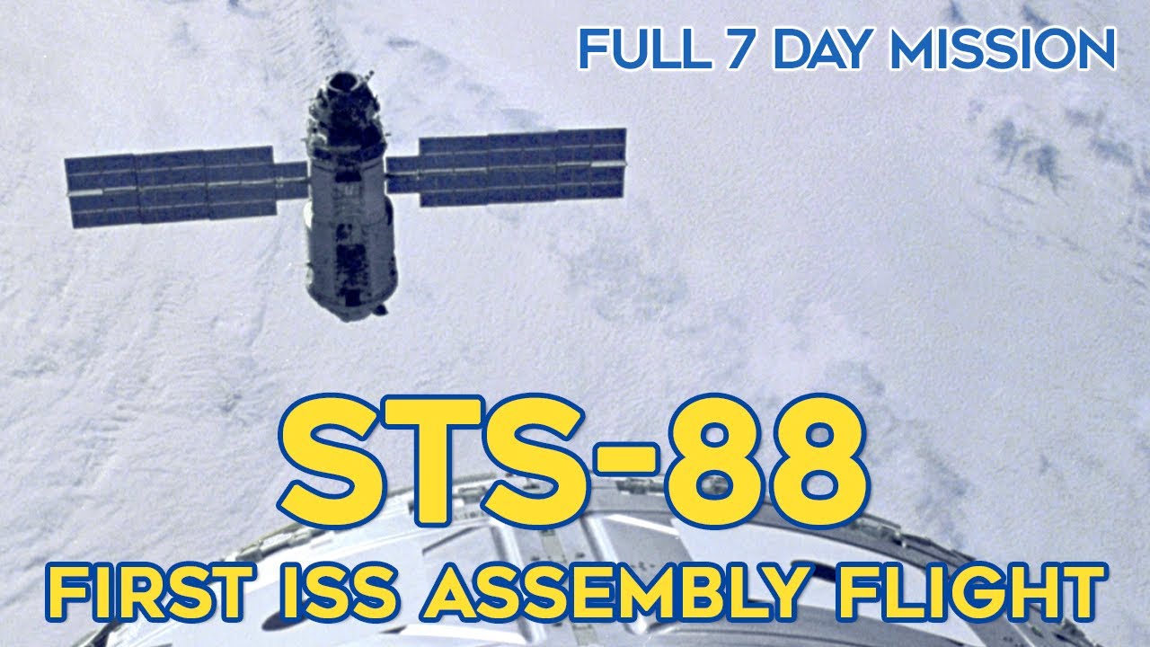 STS-88 First ISS Assembly Mission - Full Mission, HD, Shuttle, Zarya, Space Station, AI upscale