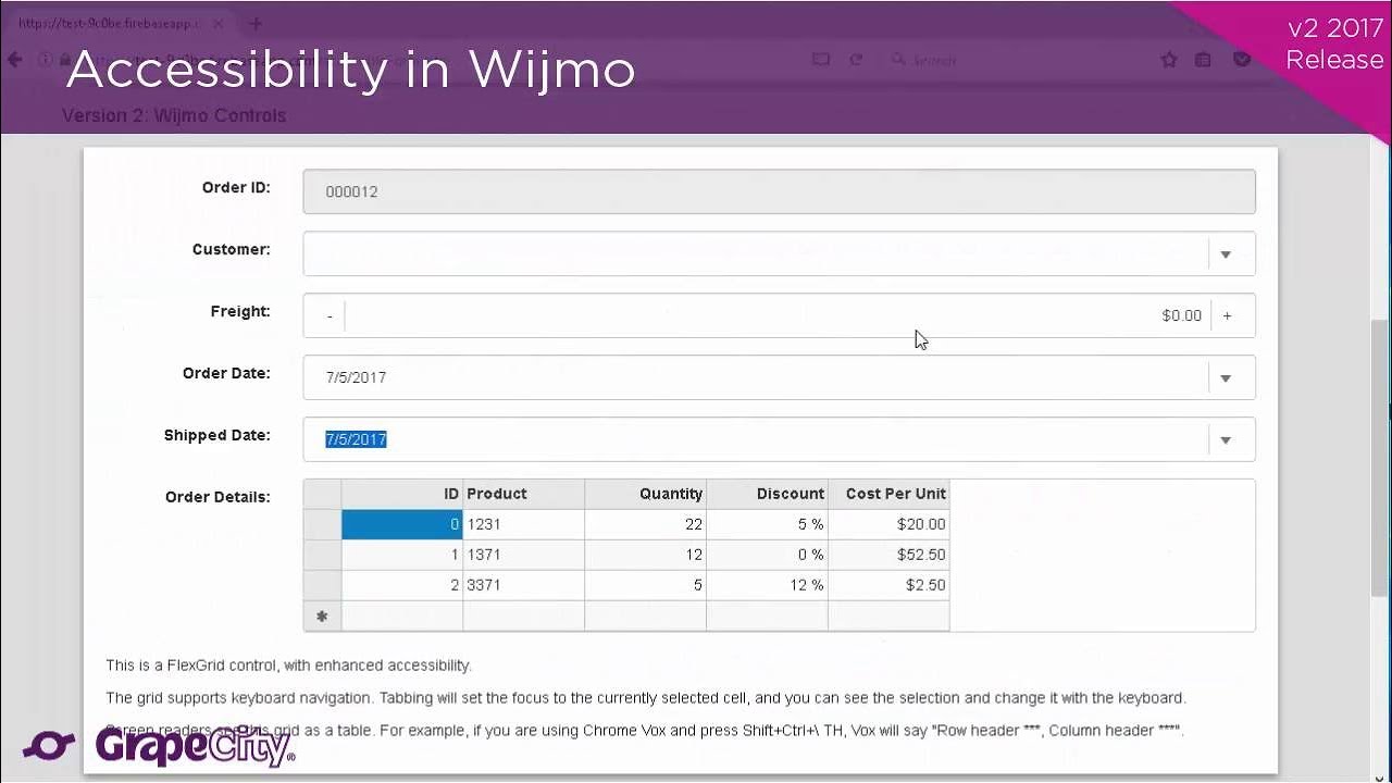 Accessibility in Wijmo's FlexGrid