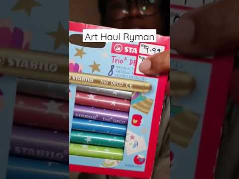 Art haul from Ryman for £5! 🔴🖍️❤️🌶️🏮⛑️💄 #arthaul #youtubeshorts #shorts