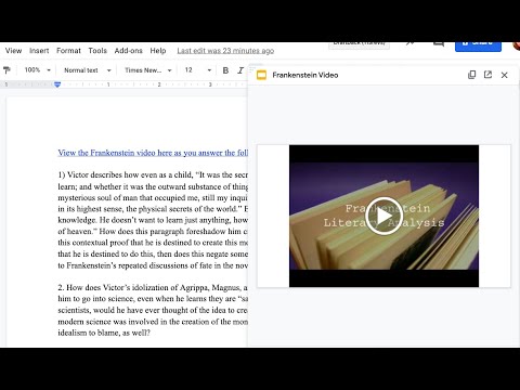 Embedding / Inserting YouTube Videos into Google Docs