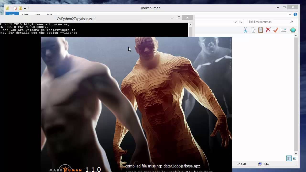 A full environment with MakeHuman and Blender