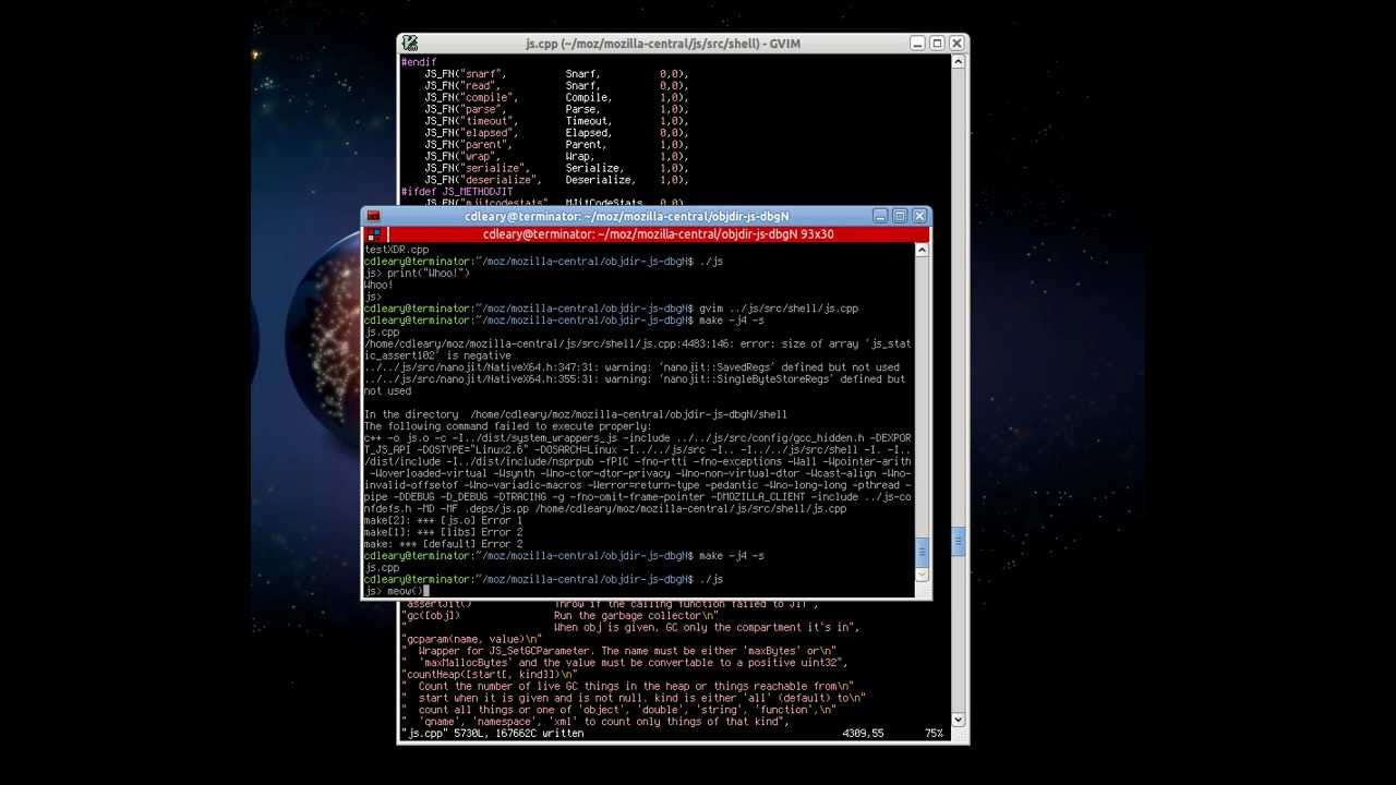 SpiderMonkey JavaScript engine hacking intro: adding a builtin function to the shell