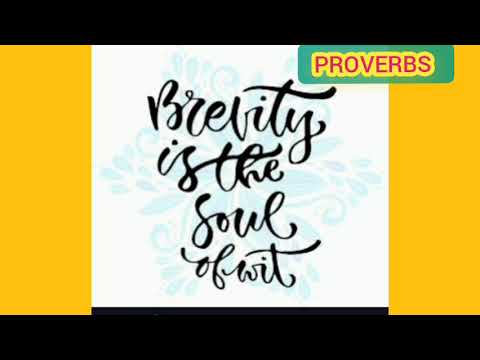 PROVERBS. brevity is the soul of wit.