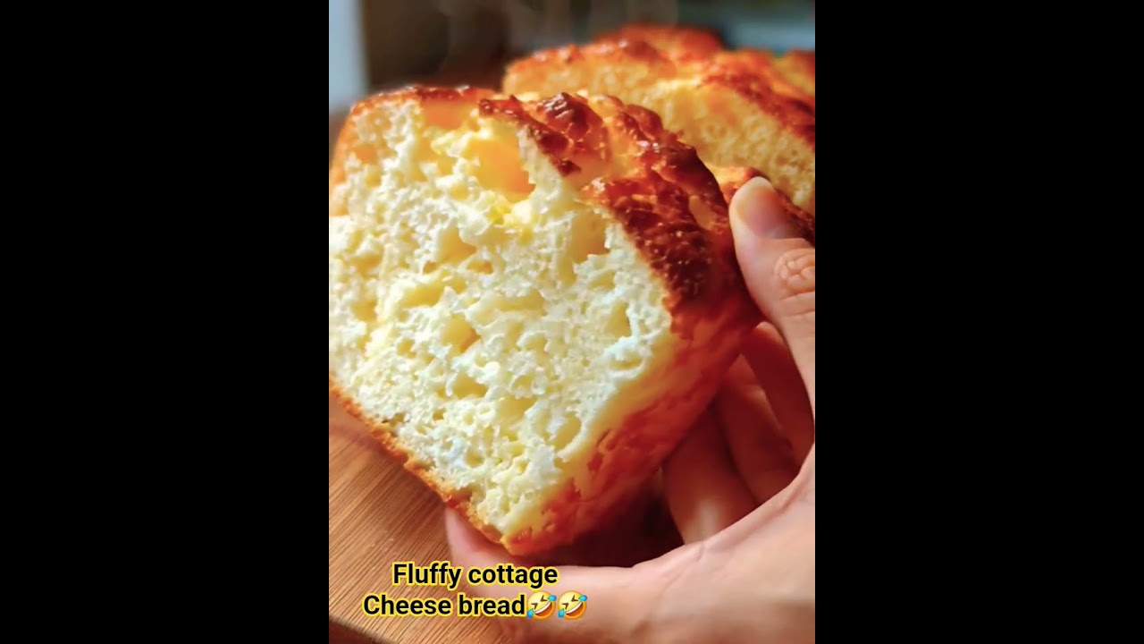Fluffy cottage cheese bread😂 #cake #food #shorts