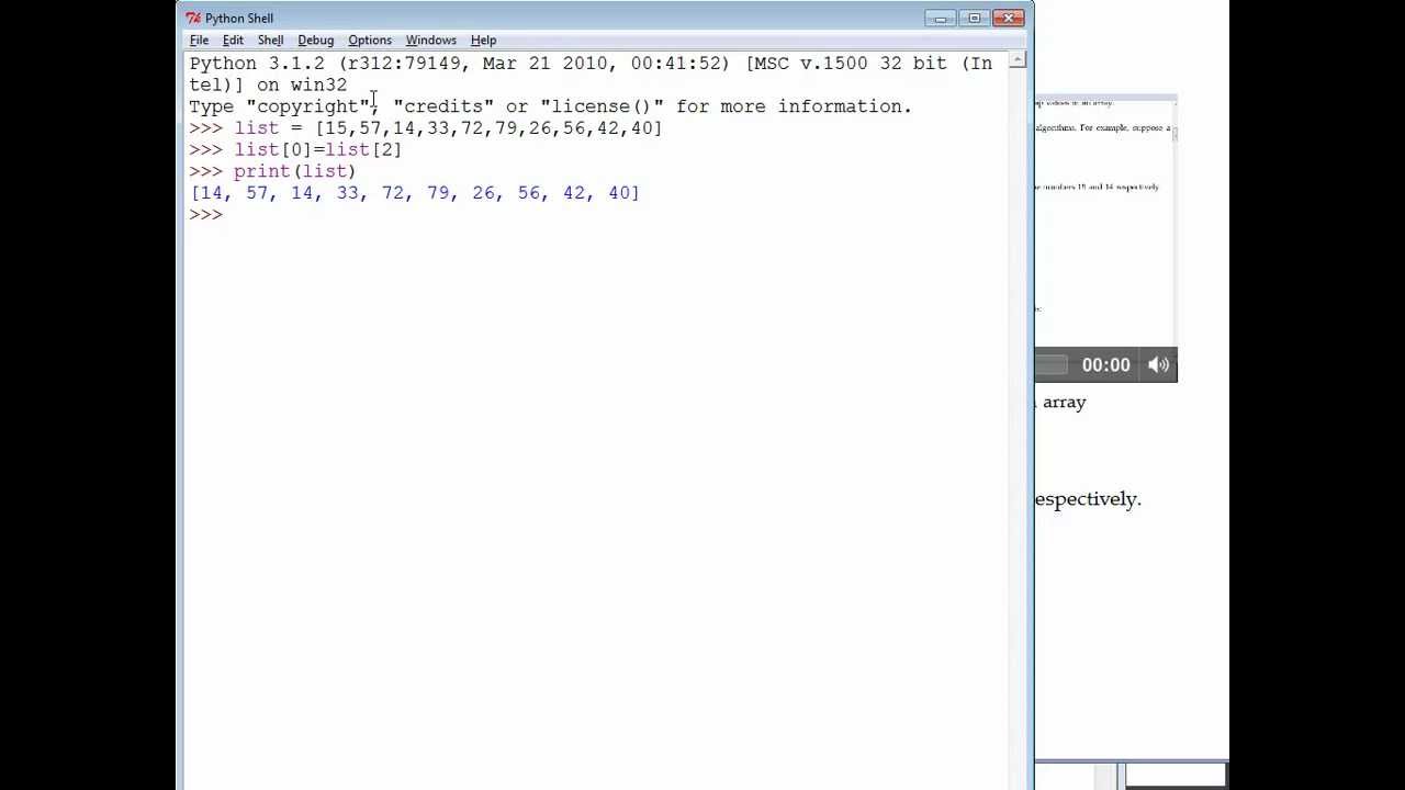 Chapter 18: Swapping Values in a Python Array