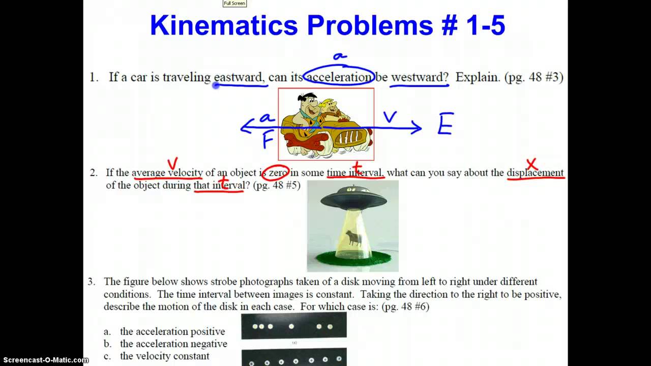 College Physics Kinematics Problem Set #1-3