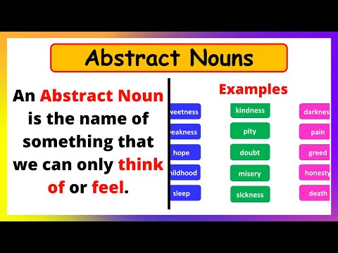 Abstract Nouns | Abstract Noun Examples | Abstract Noun | Noun Definition