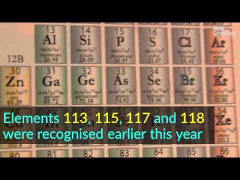 Four new chemical elements have been given names