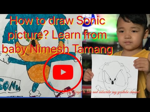 How to draw Sonic picture? Learn from baby@Nimesh Tamang. सोनिकको चित्रा कसोरी बनाउने? सिक्नु होस...