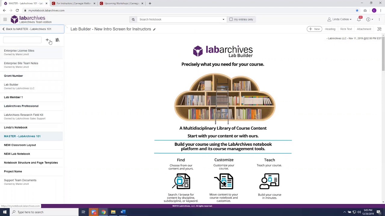 Getting Started with LabArchives Classroom Edition