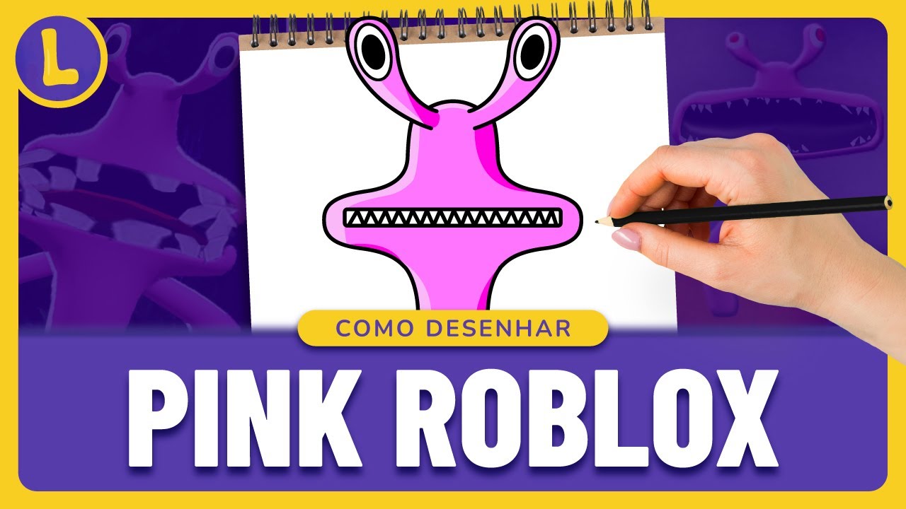 Como DESENHAR o PINK do RAINBOW FRIENDS ROBLOX (PASSO A PASSO)