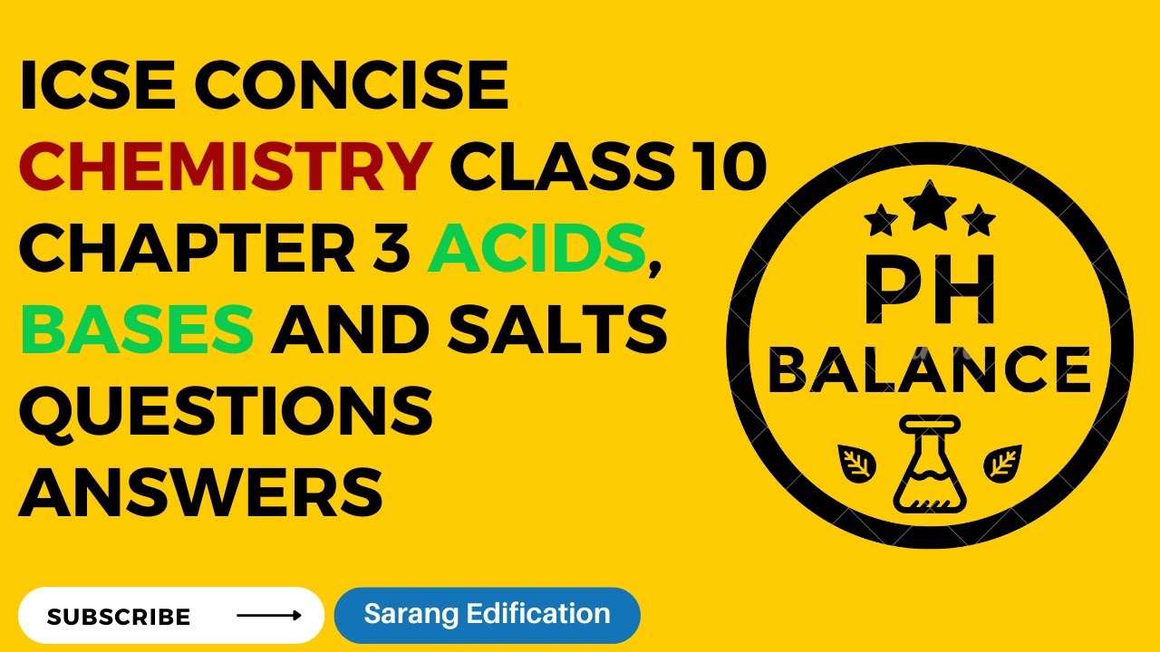 ICSE Selina Concise Chemistry Class 10 Chapter 3 Acids Bases and Salts Solutions Questions Answers |