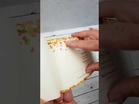 The Falling Leaves Wedding Stationery Collection: Closed Cheque Book Invitation