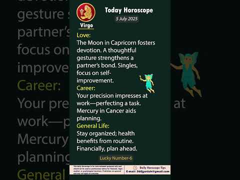 Virgo Horoscope Today: July 5, 2025 🌟 Lucky Number 6 | Daily Horoscope Tips #virgotoday