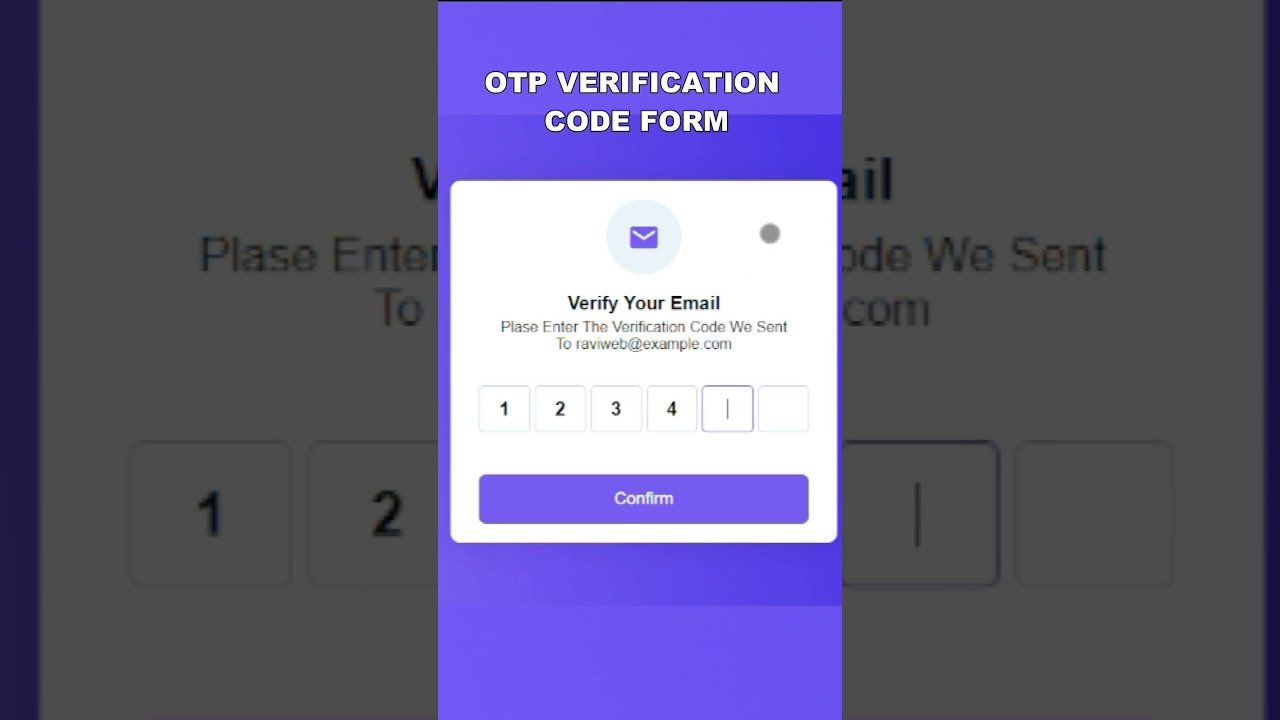 create otp verification code form using  html css and javascript