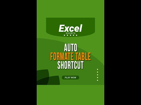 Auto Format Table Shortcut in Excel | Excel | Tutorials | Youtube Shorts #shorts #short