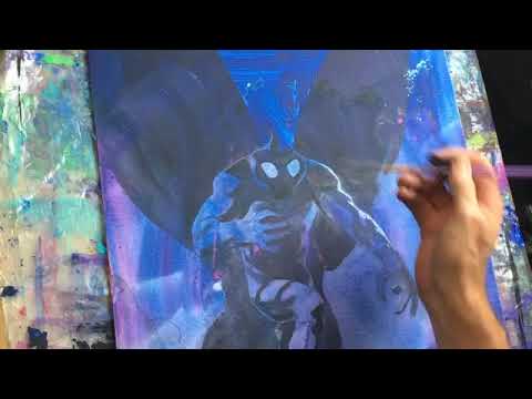 Mothman Painting Process Mike Hoffman Acrylic Blacklight