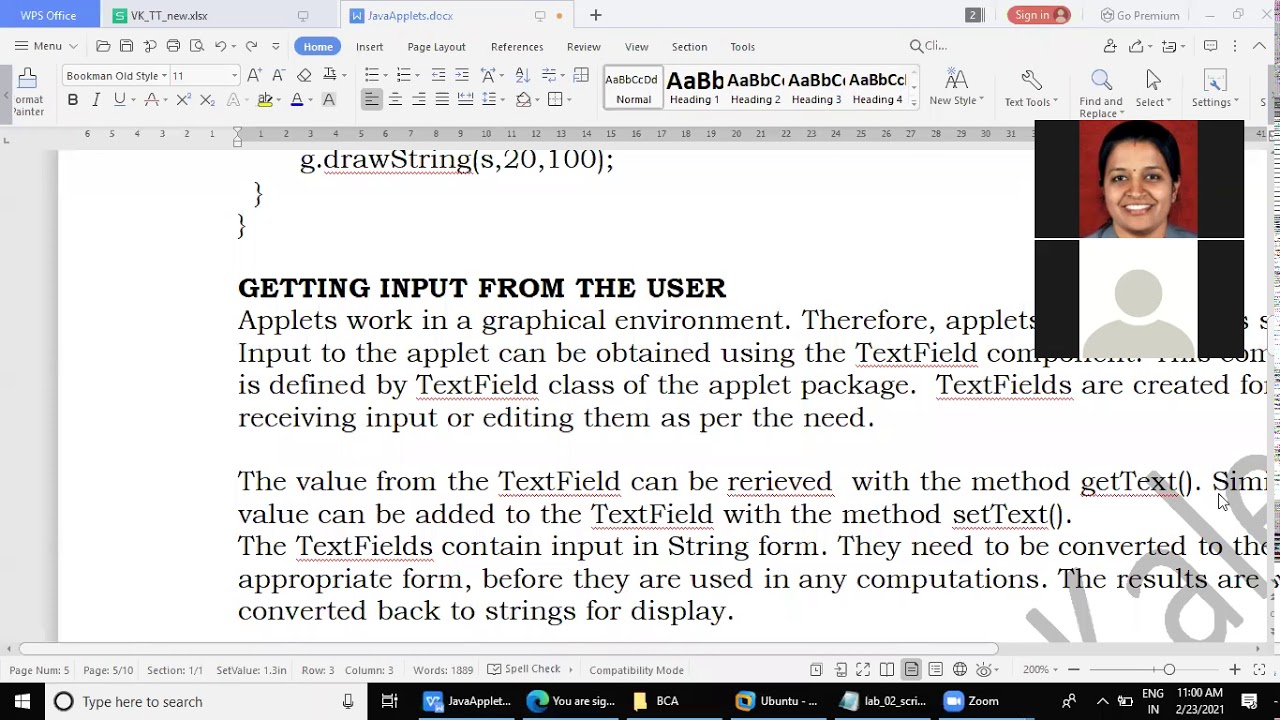 OOPS Using JAVA : Java Applet 3 GettingInput from the User