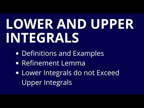 Advanced Calculus I, Part 27, Upper and Lower Sums, Refinement Lemma, Upper and Lower Integrals