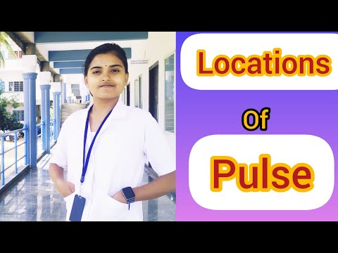 Pulse point locations, Apical pulse location pictures and Peripheral pulse location pictures