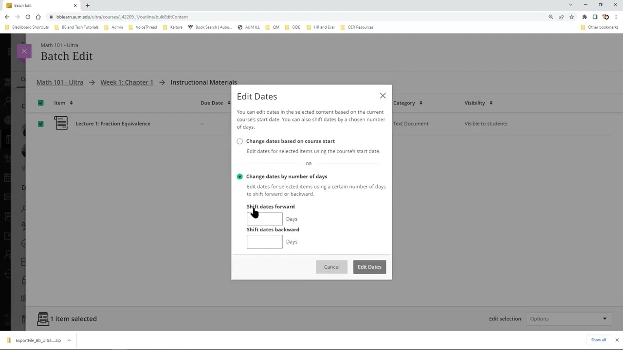 Blackboard Ultra Building Content: Batch Edit