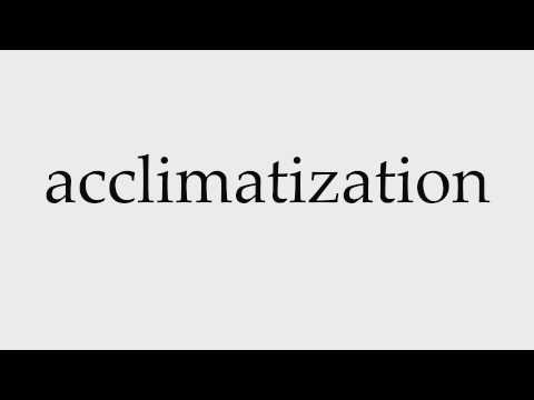 How to Pronounce acclimatization
