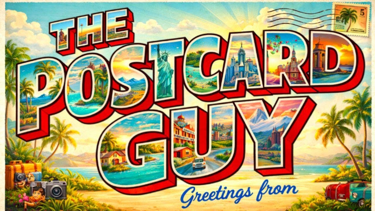 Looking at Large Letter Linen postcards! Kevin-The Postcard Guy