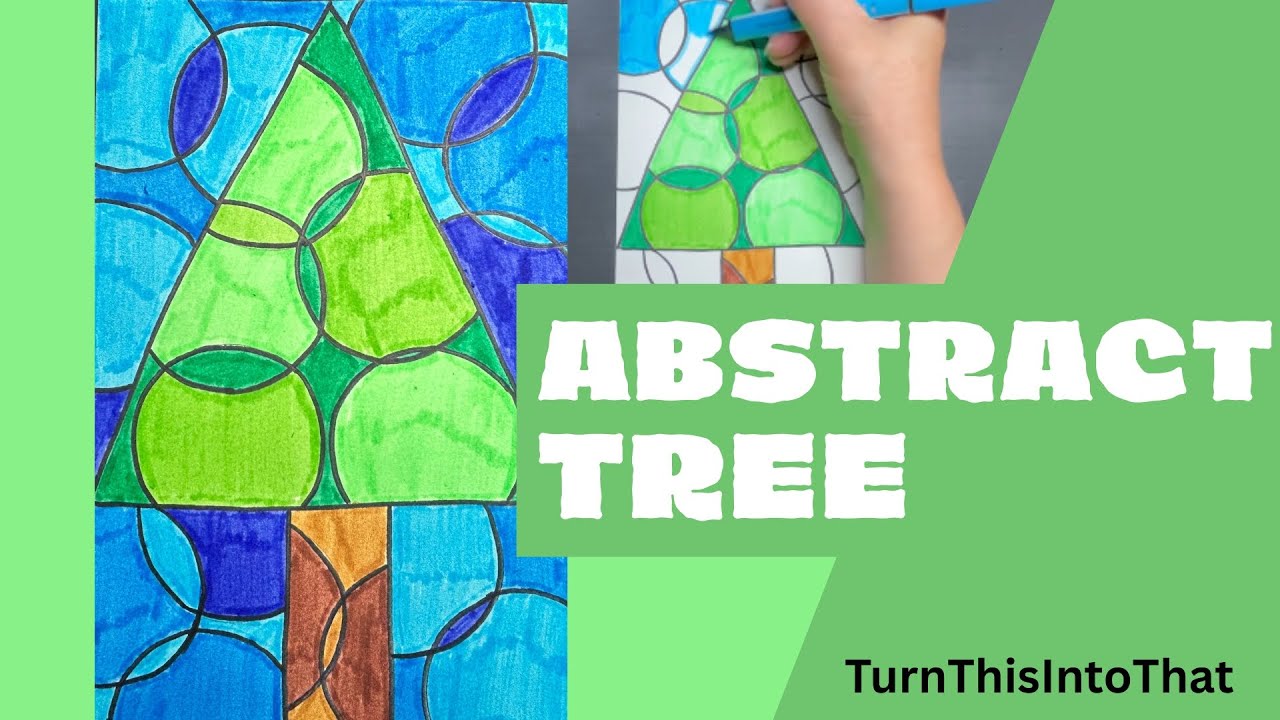 Abstract Circle Christmas Tree Drawing | Unique Modern Holiday Art Design with Geometric Shapes