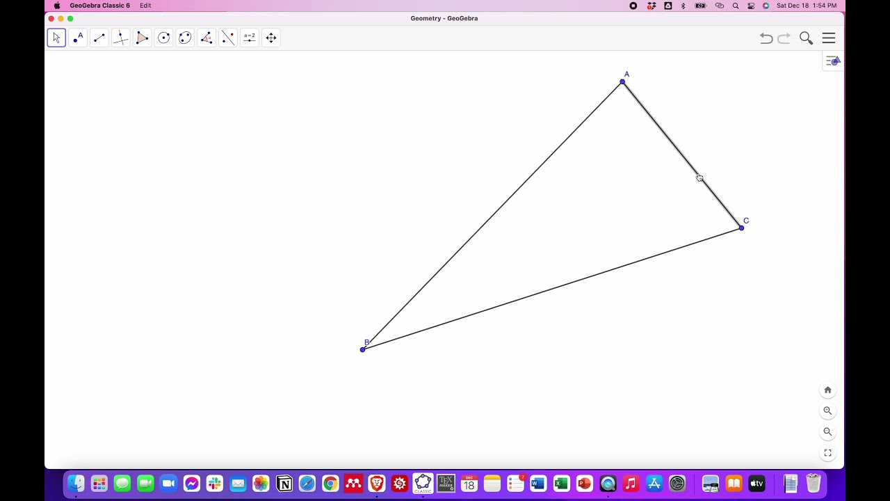 GeoGebra Tutorial A1 : Segment, Midpoint, Intersection (Centroid of a Triangle)