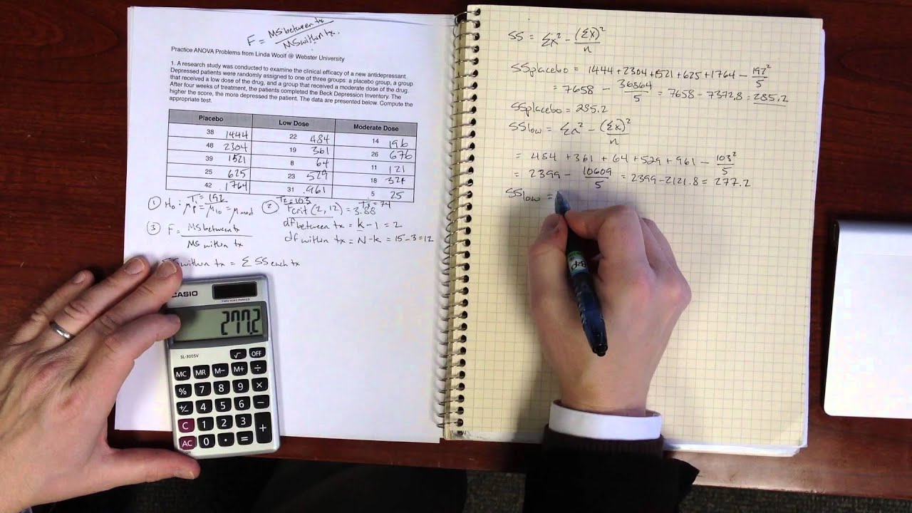 PSYC3530 Independent groups ANOVA Problem 1