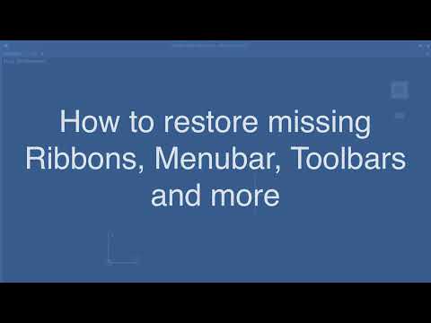 How to restore missing toolbars In AutoCAD