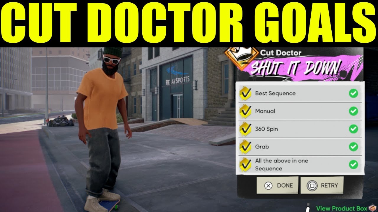 Skate 4 - cut doctor goals guide | all of the above in one sequence | manual, 360 spin, grab