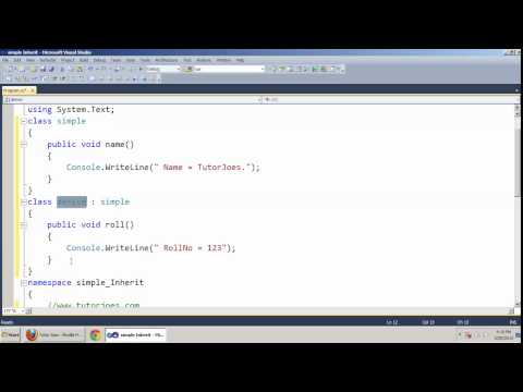 Learn Simple Inheritance In C NET Tamil - Mind Luster