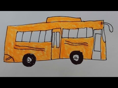 How to draw bus- draw a bus stop step by step- draw a city bus – How To ...