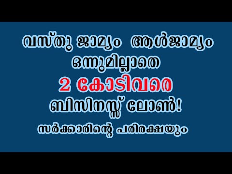 വസ്തു ജാമ്യം ഇല്ലാതെ ₹2 ലക്ഷം | Small Business Loan Malayalam | CGTMSE loan
